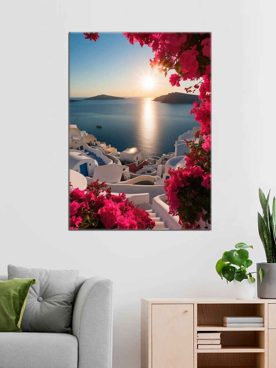 Картина на стену "Море Санторини", 50х70 см