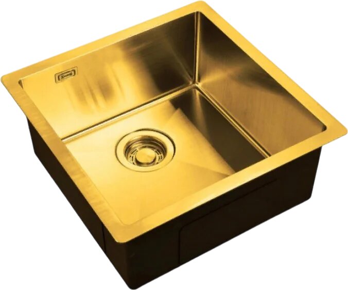 Мойка кухонная Zorg Light ZL R 440440 BRONZE металлическая, 44x44, прямоугольная, мойка для кухни, врезная