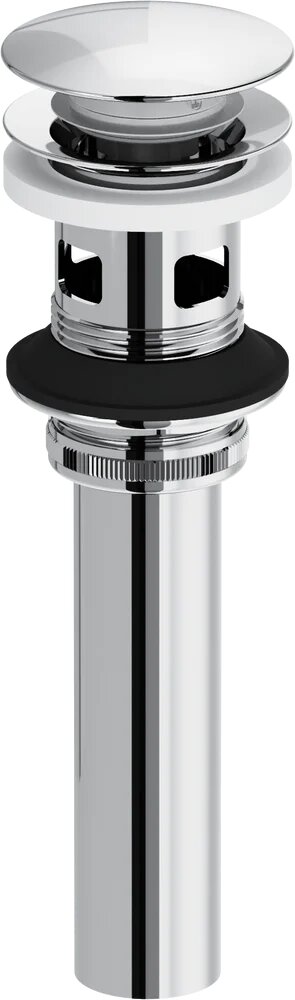 Донный клапан для раковины EWRIKA HFEW06100 с переливом, хром, глянцевый, с системой клик-клак, из нержавеющей стали