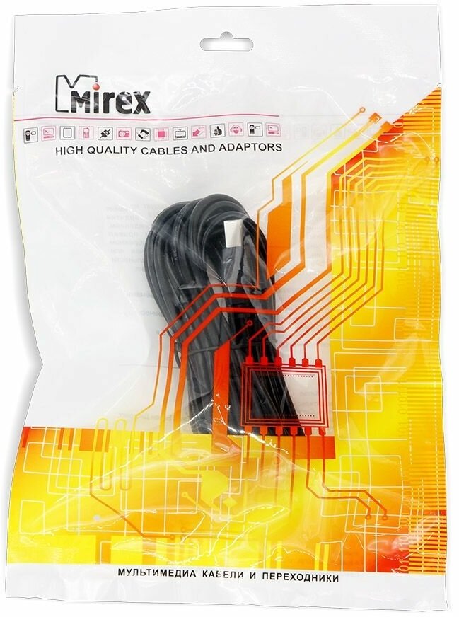 Кабель USB 2.0 (AM-BM) 5м Mirex (13700-AMBM50BK), черный