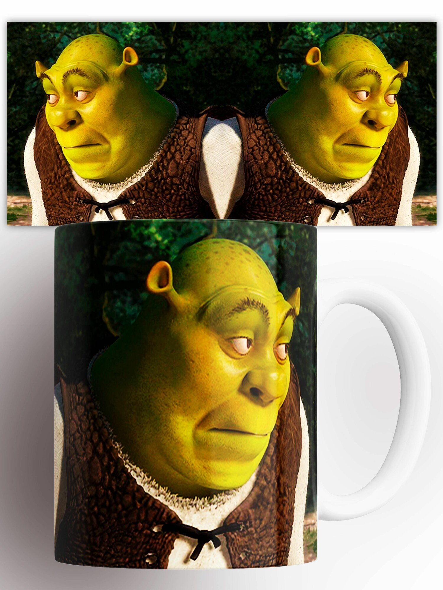 Кружка с приколом Шрек Удивлен 330 мл