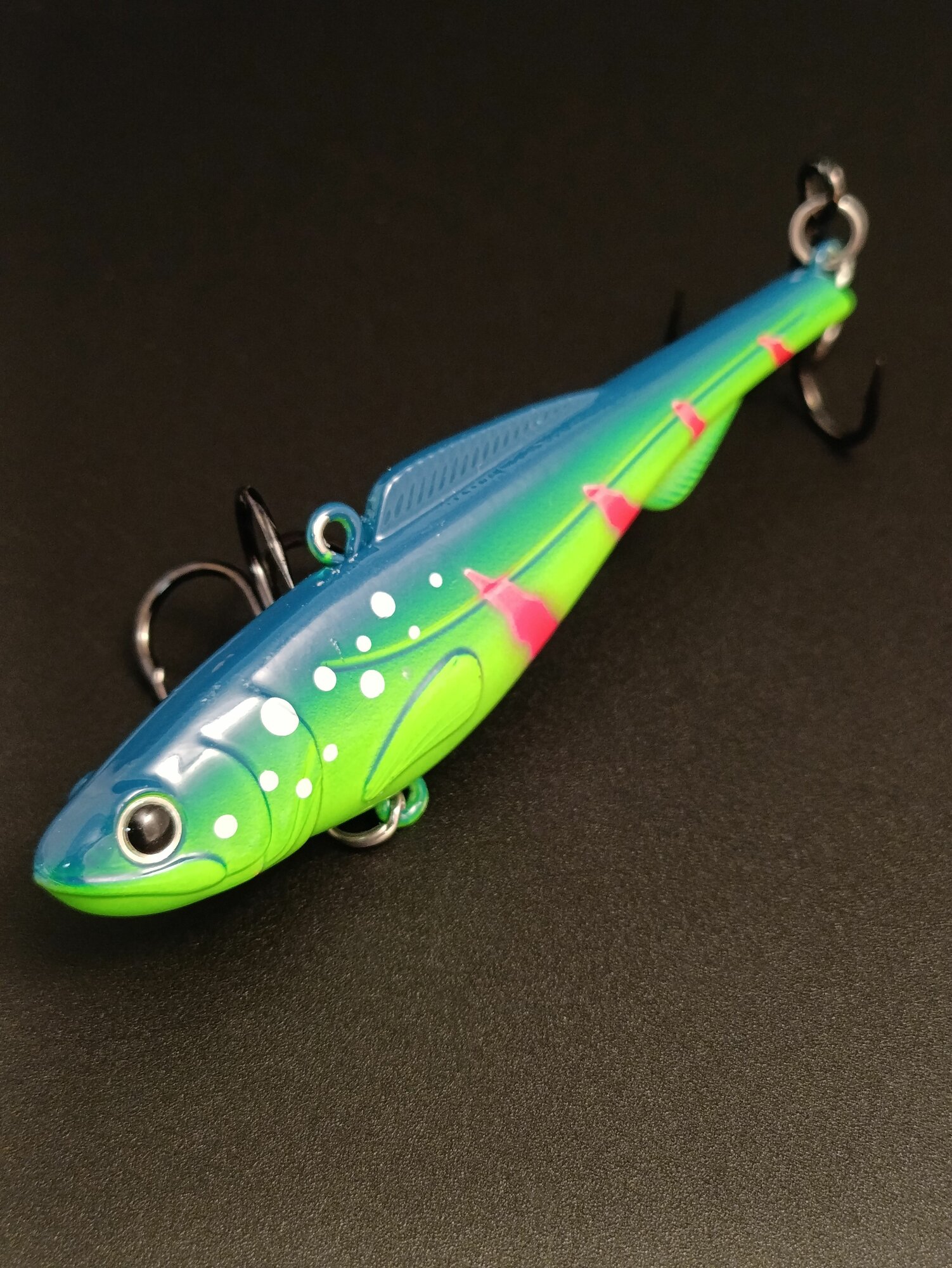 Раттлин Zimo Fish аналог WAGNER, 90 мм, 26 г, быстро тонущий, голубой/зеленый