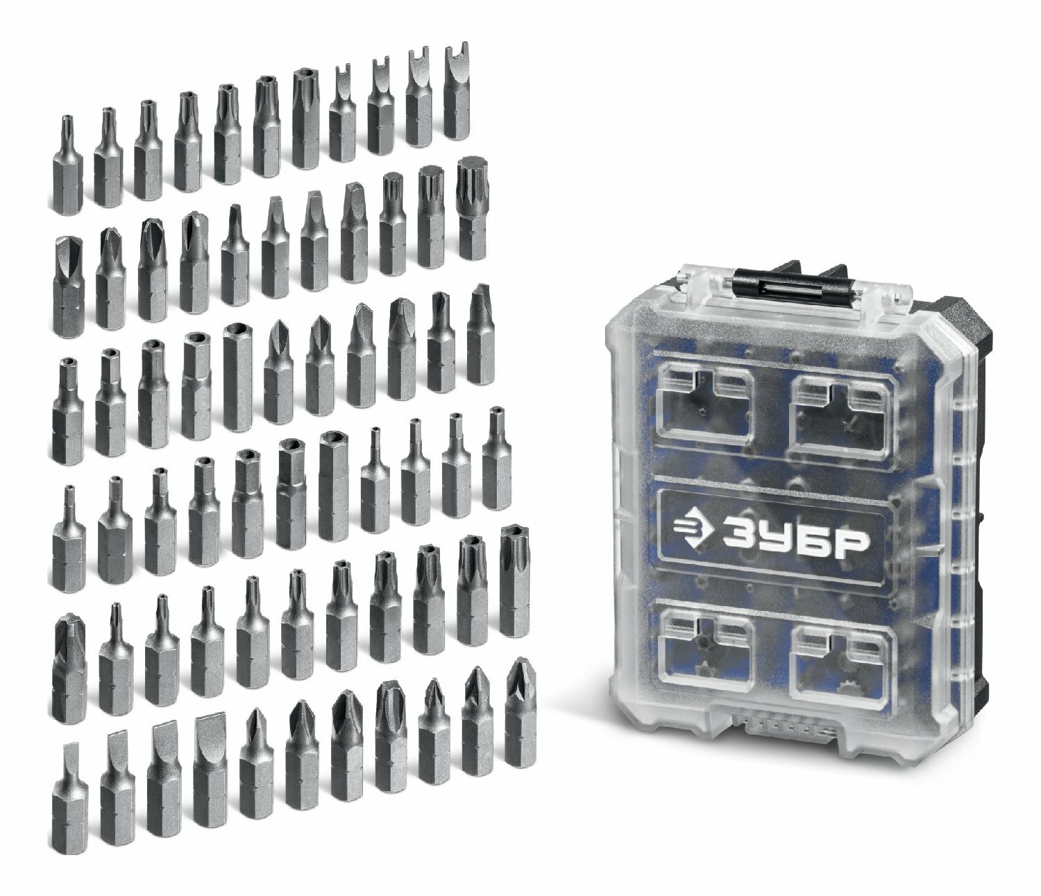 Набор специальных бит ЗУБР Профессионал 66 предметов Cr-Mo S2 система стыковки z-бокс