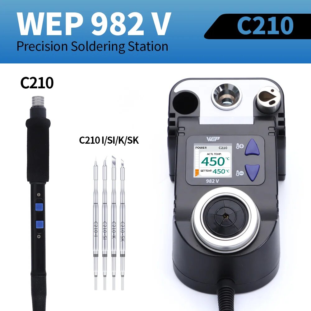WEP 982V Цифровые Паяльники с Режимом Сна США, C210 S03