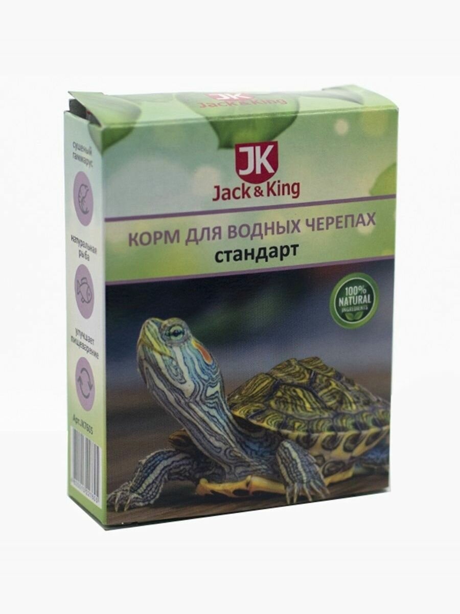 Корм со спирулиной для водных черепах Jack&King, 70гр.