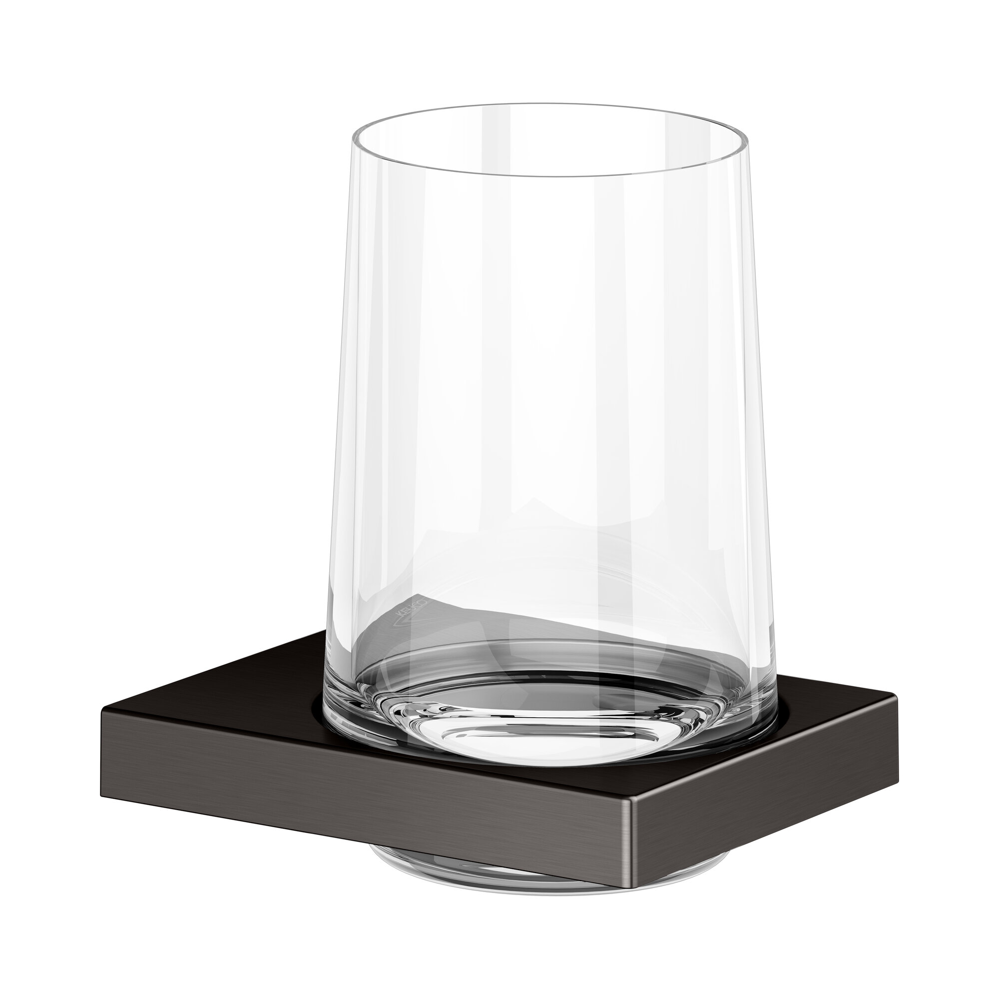 Держатель стакана Keuco Edition 11, в комплекте с хрустальным стаканом, титан чёрный шлифованный 11150 359000