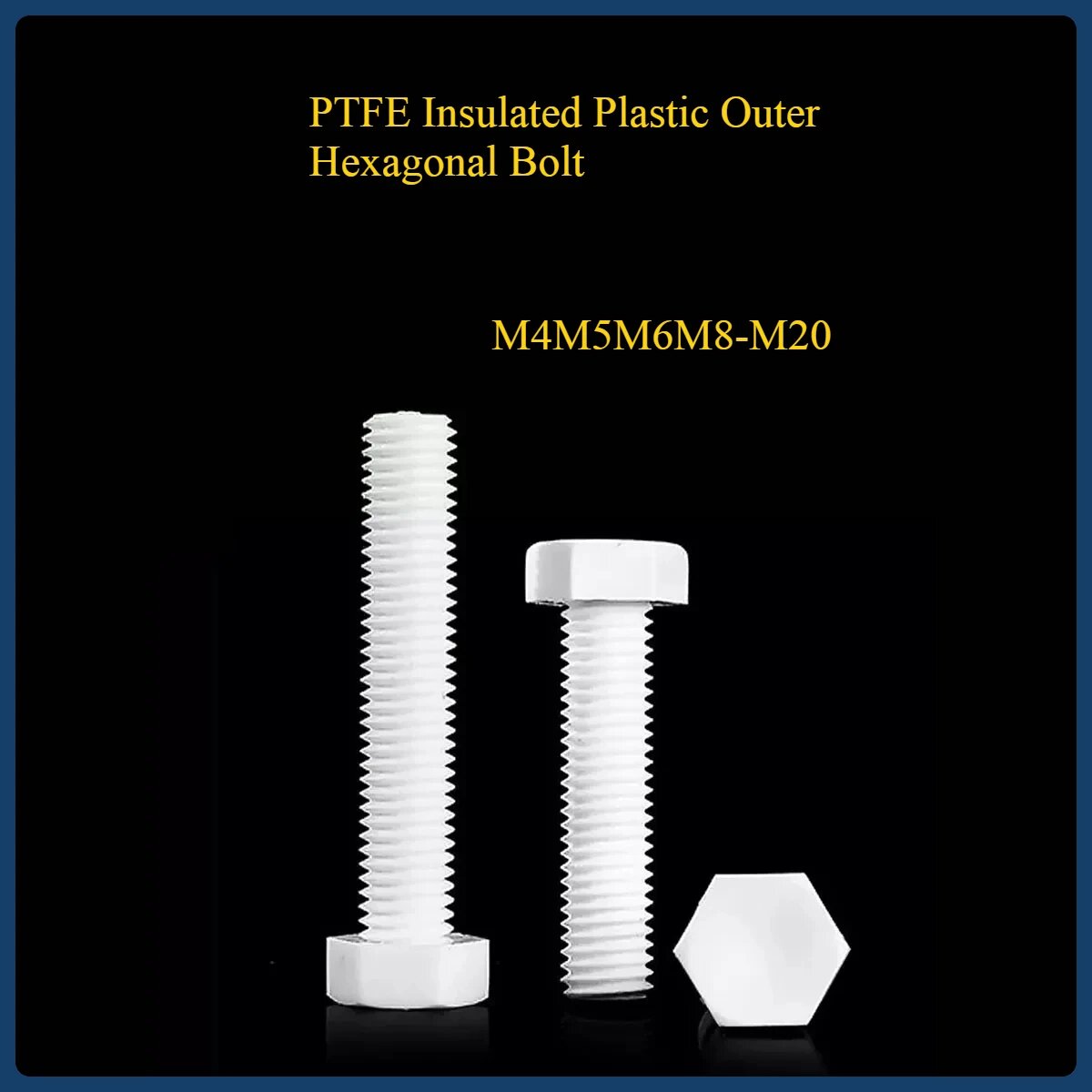 Пластиковые шестигранные болты с изоляцией из птфэ M4-M20 M12X140 1pcs