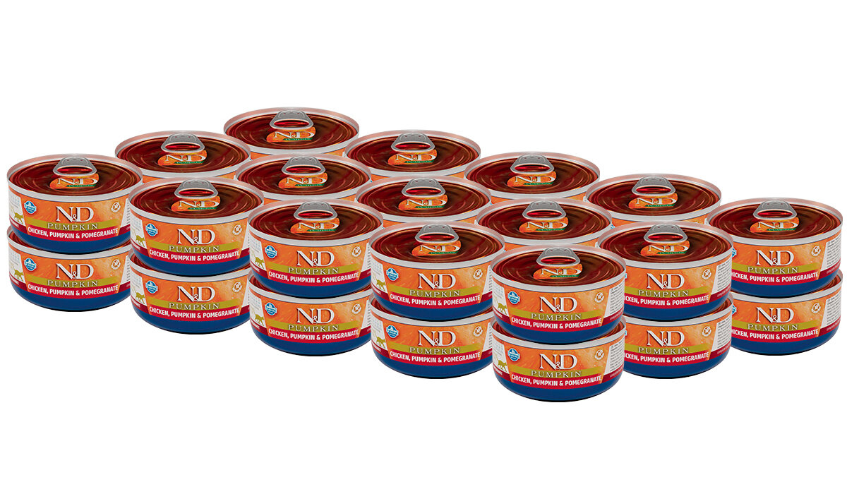 Корм влажный Farmina Cat N&D Chicken, Pumpkin & Pomegranate для взрослых кошек беззерновой с курицей, тыквой и гранатом, 70 г х 30 шт