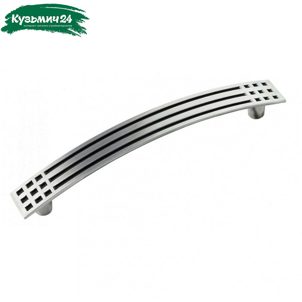 Ручка-скоба мебельная Boyard RS003SC/DBL 128. 128/160 сатиновый хром, чёрный матовый