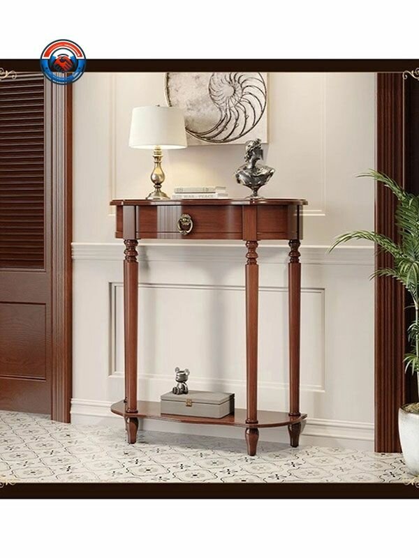 Полукруглая деревянная консоль в американском стиле для крыльца, устойчивая к коррозии, из массива дерева, 60-100 см ширина, компактная и стильная