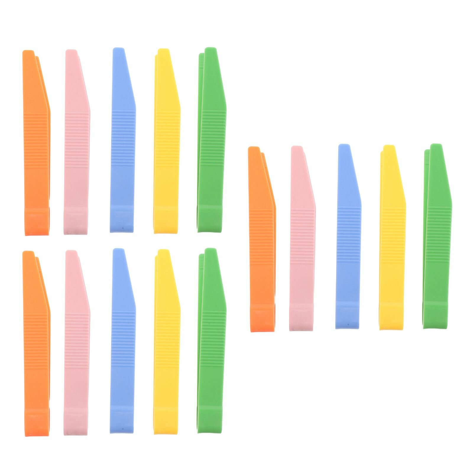 Детские пластиковые пинцеты 15 шт, набор для развития мелкой моторики и образовательных игр, сортировка и наблюдение за природой, удобный размер для маленьких ручек