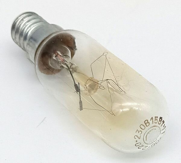 Лампа накаливания Ц220-230-15, 220-230В, 15Вт, цоколь Е14/25х17 (резьба), 1шт