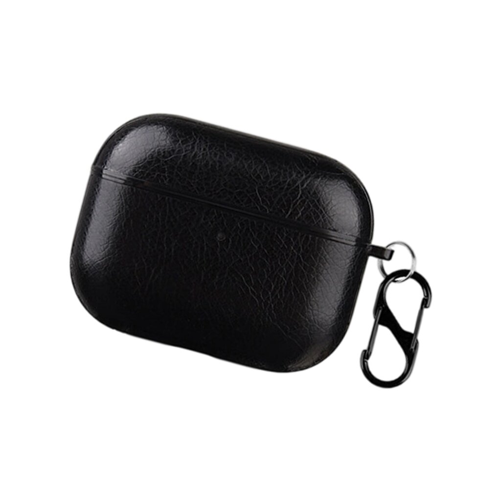 Изысканный кожаный защитный чехол для беспроводных наушников AirPods Pro 3 — черный.