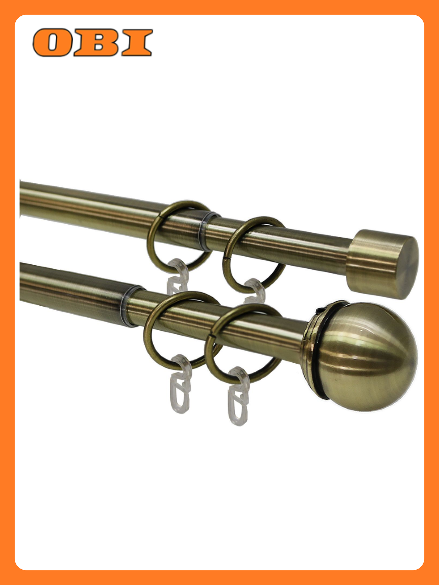 Карниз двухрядный Эскар телеск, наконечник классика, 160-320 см, золото антик