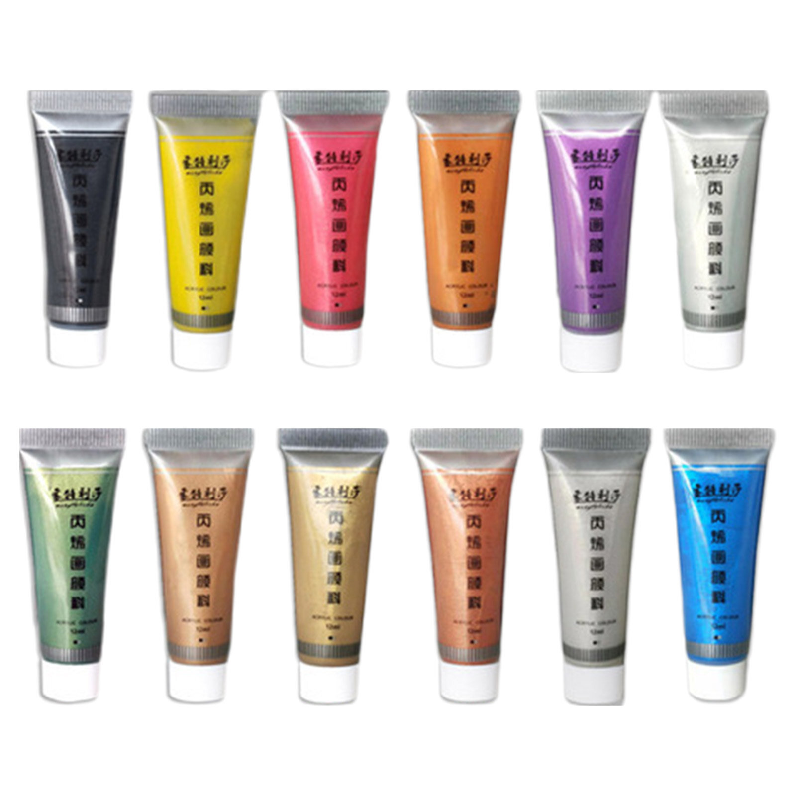 12 мл Золотого Серебряного Пигмента Смолы С Блестящим Металлическим Эффектом Металлическая Акриловая Краска