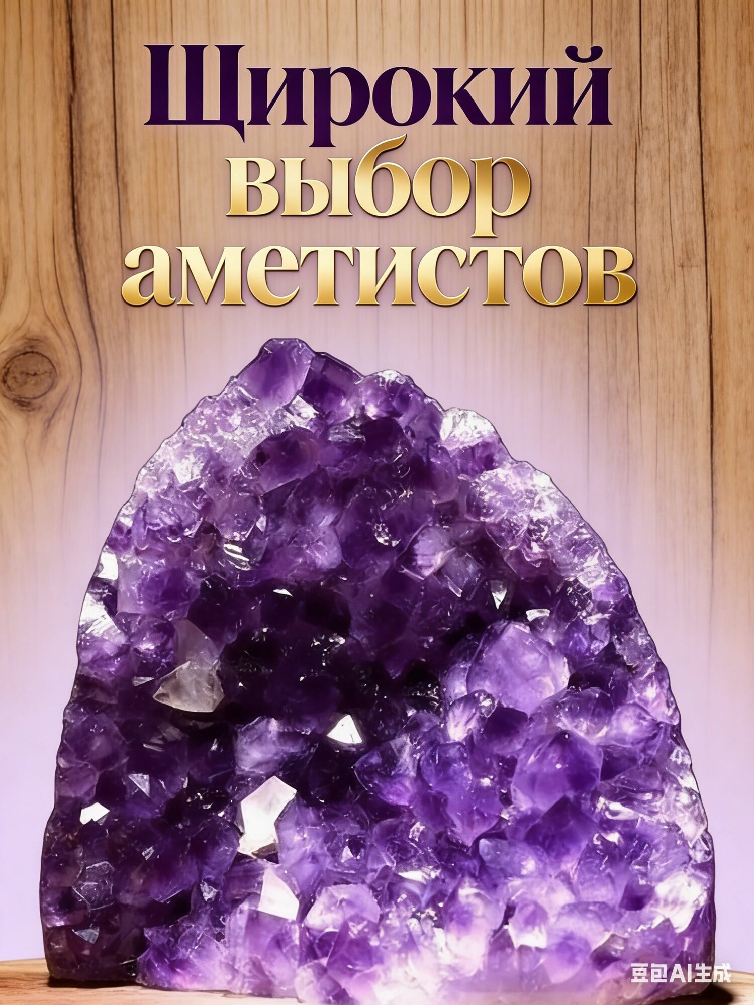 Аметист большой натуральный камень оберег друза 100-130g