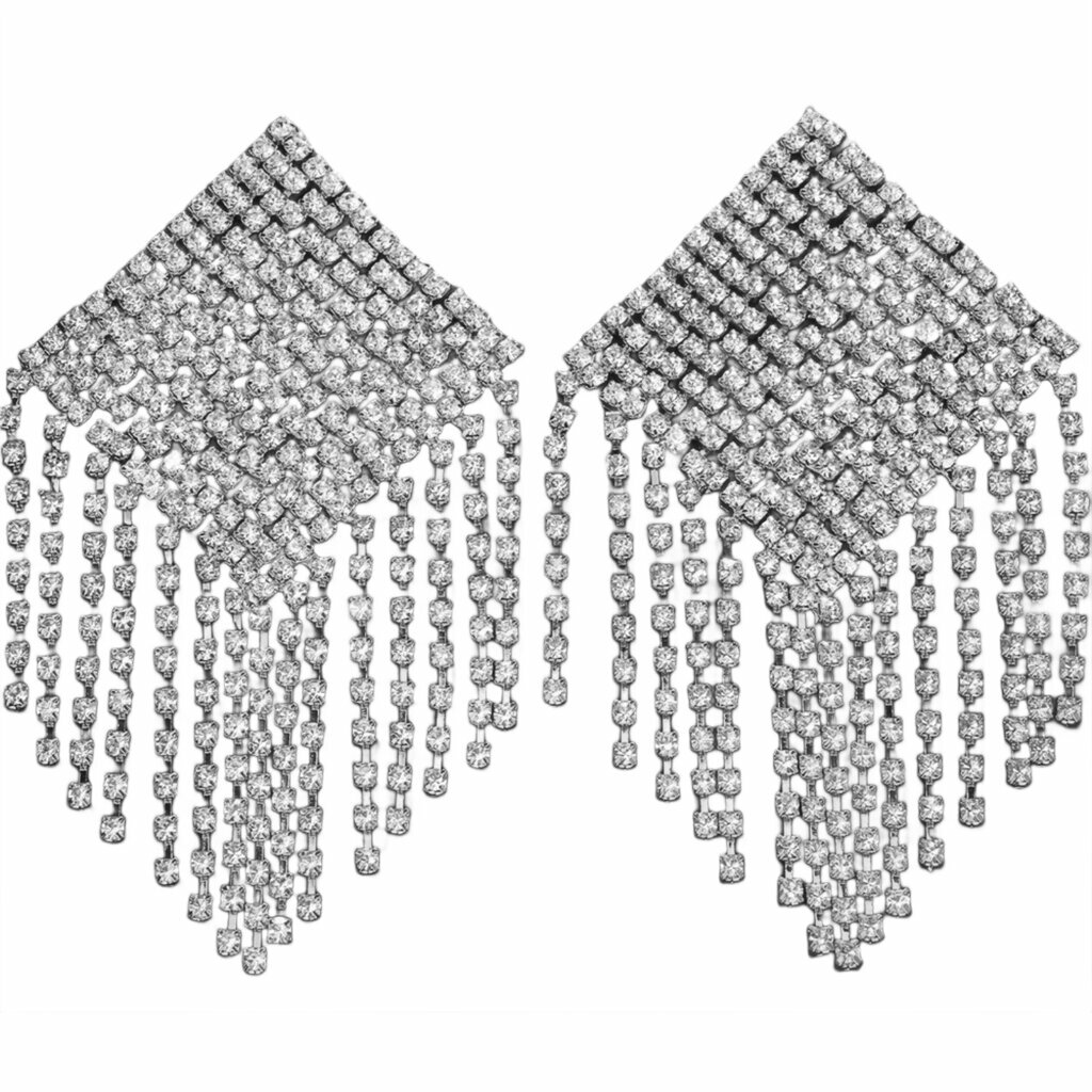 Молочная Наклейка С Сексуальной Кисточкой Из Горного Хрусталя-Серебристый