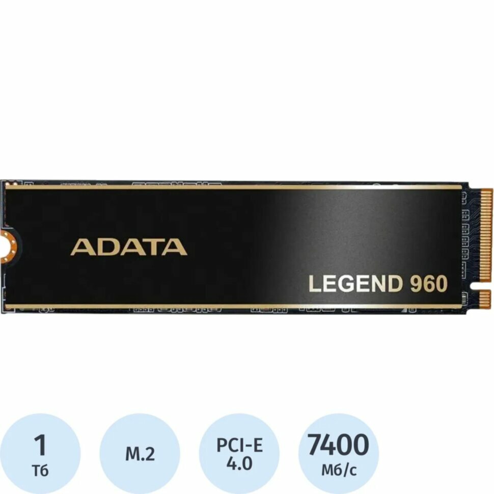 SSD накопитель A-DATA Legend 960 M.2 1Tb, PCI-E 4.0 x4 2280(ALEG-960-1TCS), 2427954