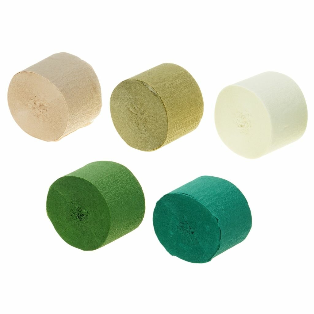 1 набор из 5 рулонов гофрированной бумаги цвета шалфея зеленого, макет вечеринки