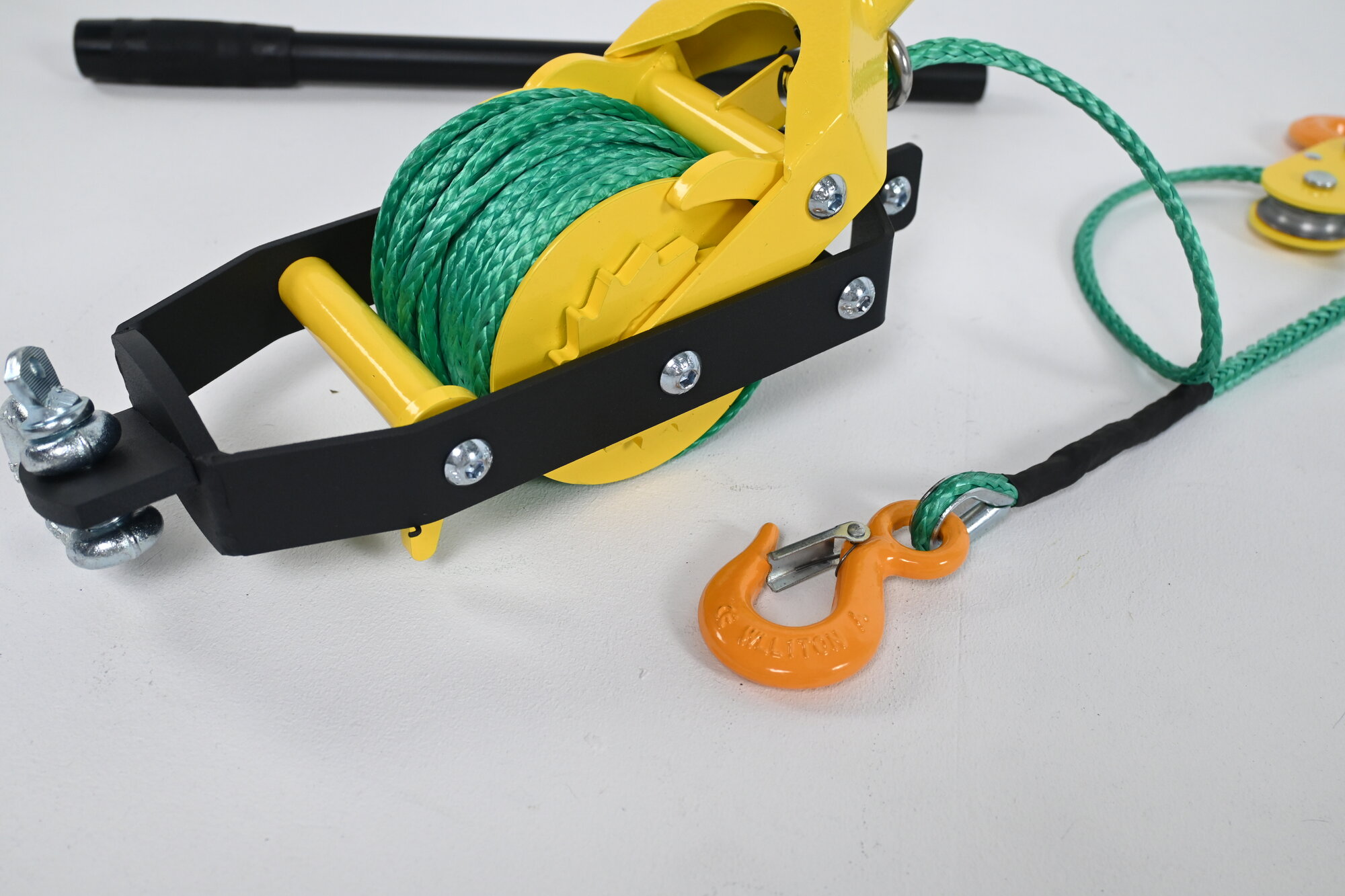 Лебедка ручная рычажная со складным рычагом ВС 3Т(кевларовый трос 19.5 м)