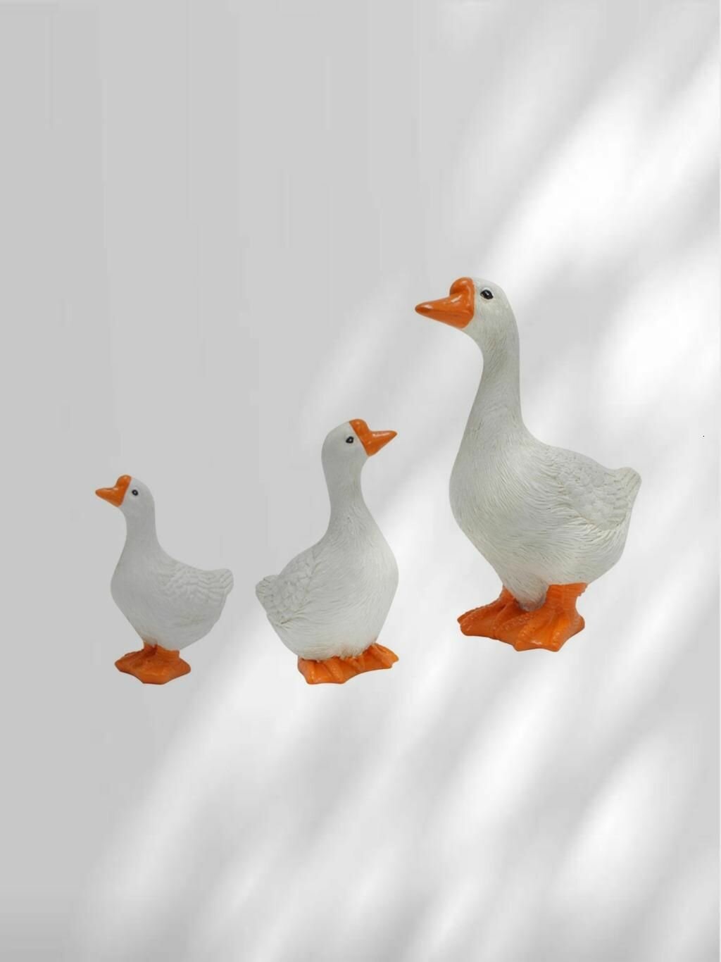 Белые гуси-фигурки, 3 шт.