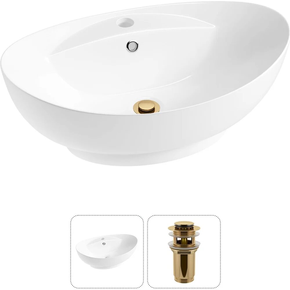 Комплект Wellsee 2 в 1 Lavinia Boho Bathroom Sink накладная раковина 59x39 см 20215145R