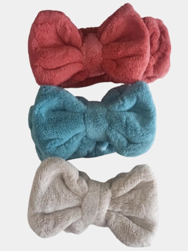 Повязка косметическая на голову с бантом