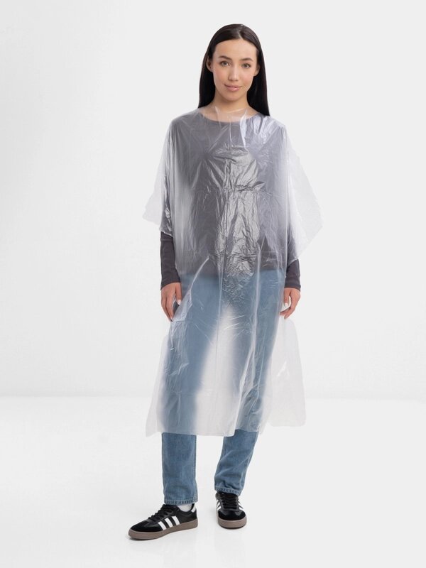 Пеньюар парикмахерский одноразовый на завязках 160х120, 25шт