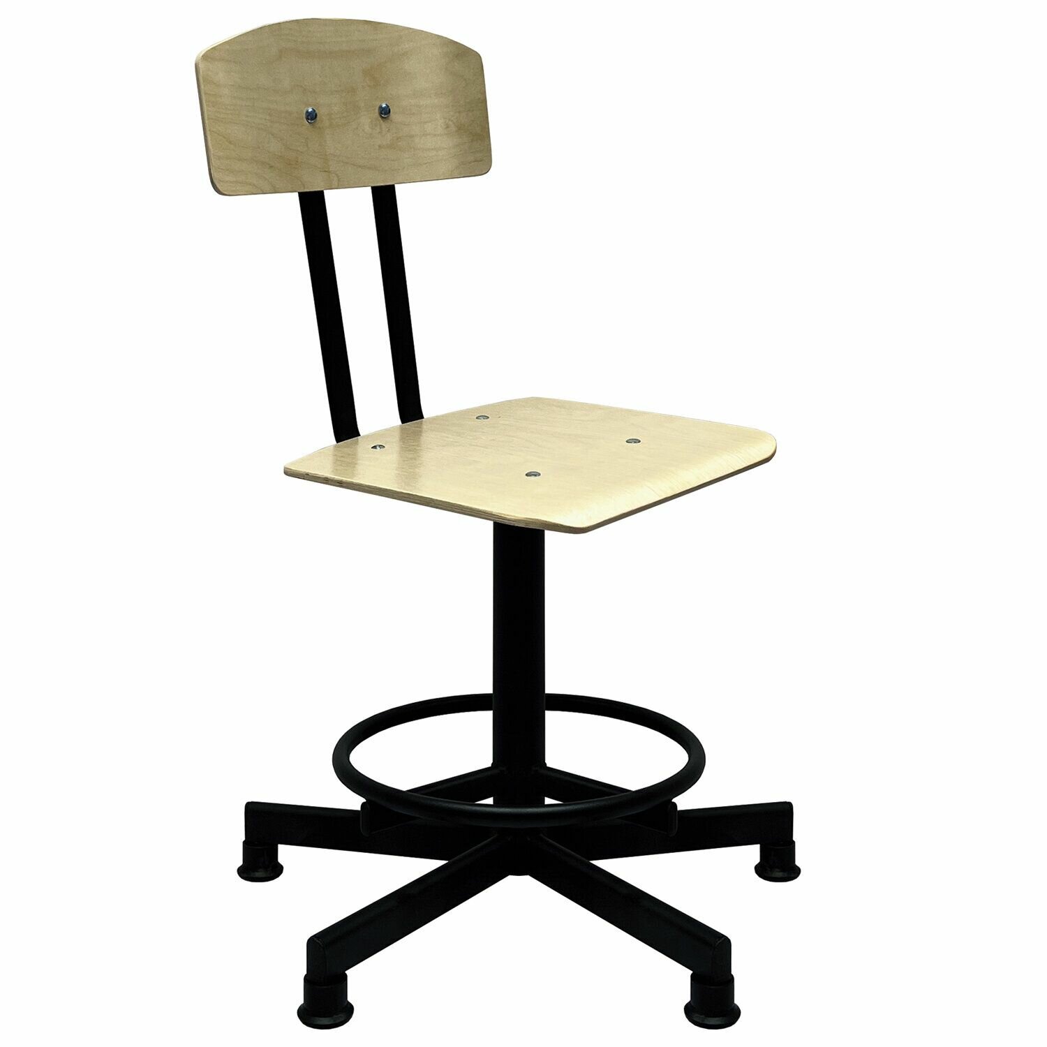 Стул-кресло Comfur для кассира, швеи, ресепшен, на винте, без подлокотников, фанера