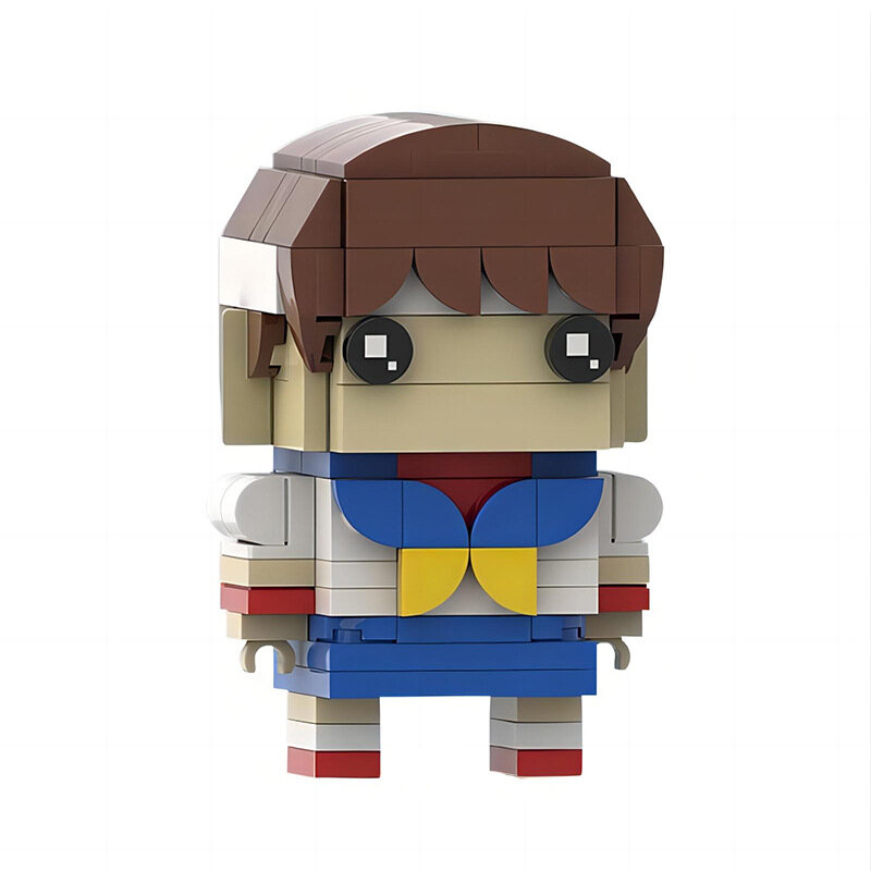 MOC Street Fighter Alpha, персонаж серии Brickhead, мужская популярная модель, украшения