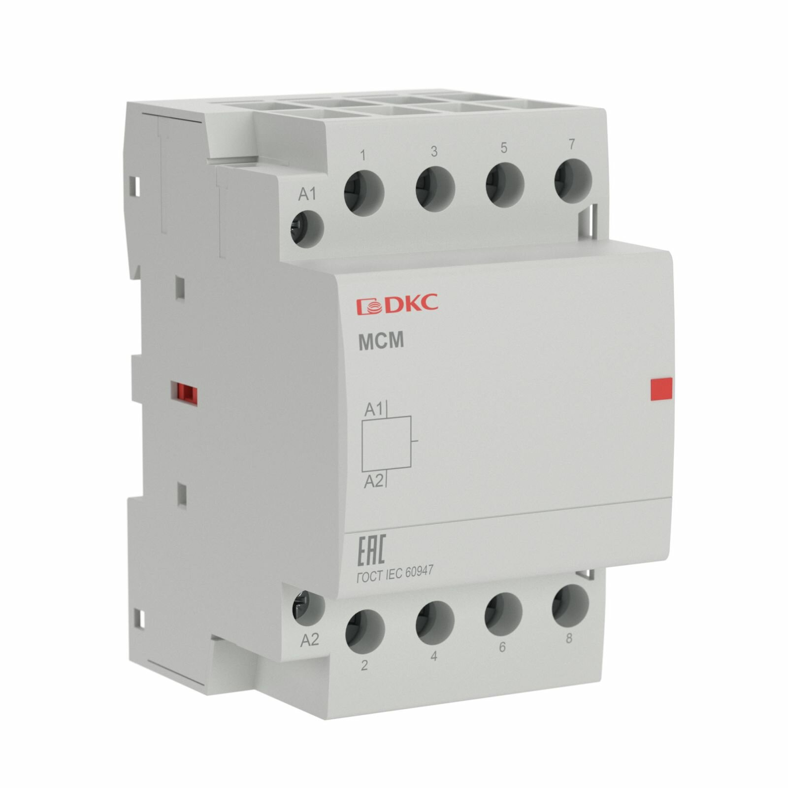 Контактор модульный DKC четырехполюсный, 63 А, 4 нормально открытых контакта, управляющее напряжение 240 В