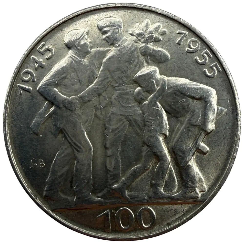 Чехословакия 100 крон 1955 г. (10 лет освобождению от Германии)