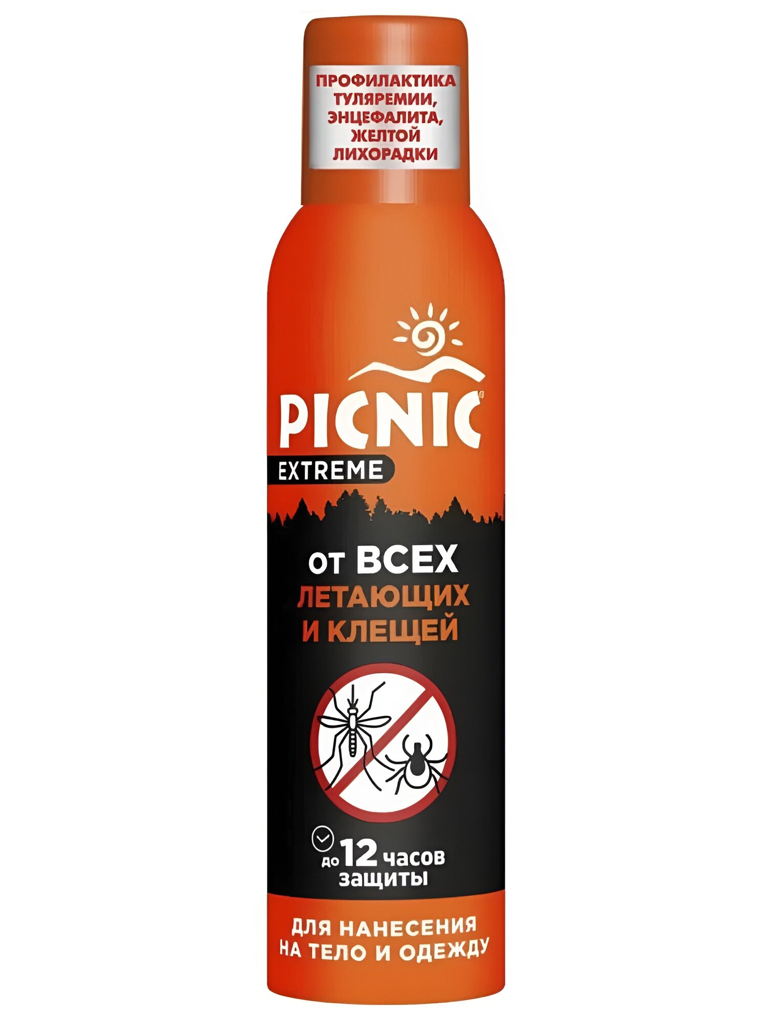 Аэрозоль "Picnic EXTREME", от всех летающих насекомых, клещей, отпугивающий, 150 мл