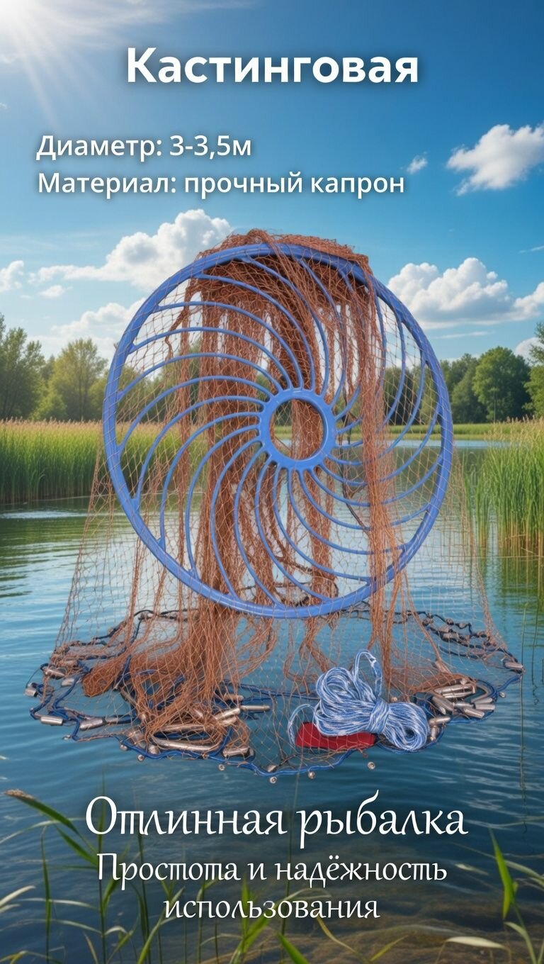 Садок рыболовный большой размер 3-3,5метра охват Садок рыболовный большой размер 3-3,5метра охват
