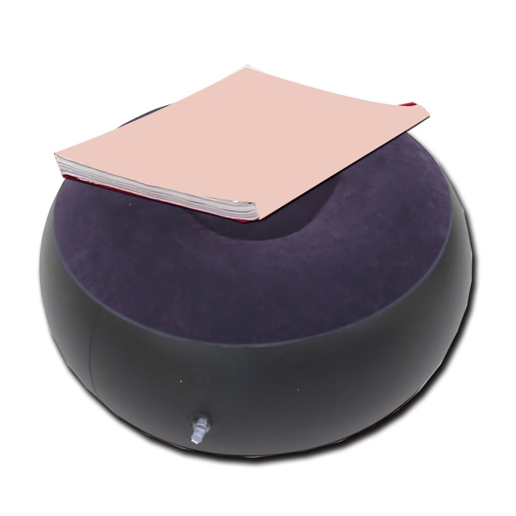 Педальный удобный флокированный диван-кресло круглый табурет-синий