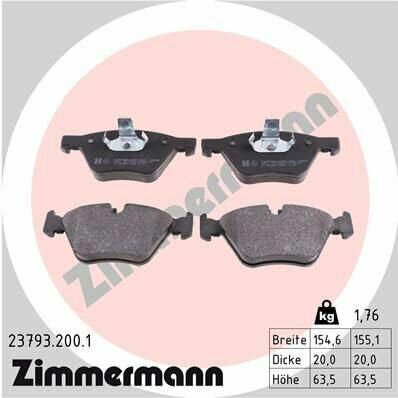 Комплект тормозных колодок дисковый тормоз ZIMMERMANN 237932001