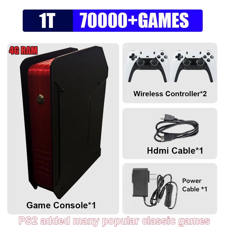 Игровая консоль X4 Retro Family 1 ТБ 1T HDD BW