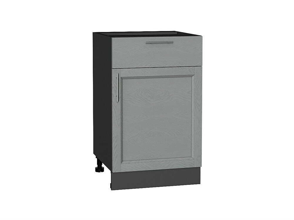 VVT Шкаф нижний с 1-ой дверцей и ящиком Сканди Graphite, Grey Softwood, 500 В*Ш*Г 816*500*480, фасад МДФ Grey Softwood, корпус Graphite Grey Softwood