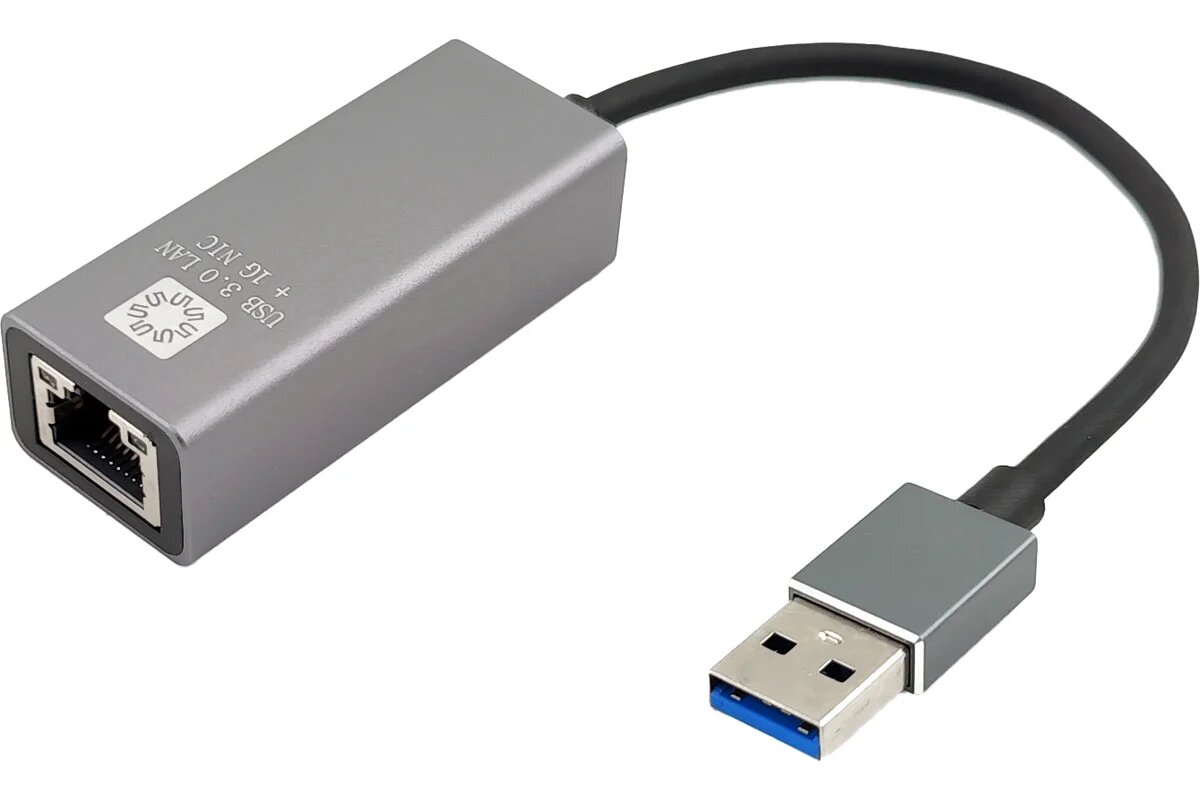 Сетевая карта 5bites UA3-45-13BK серый, 10/100/1000 Мбит/с, USB 3.0