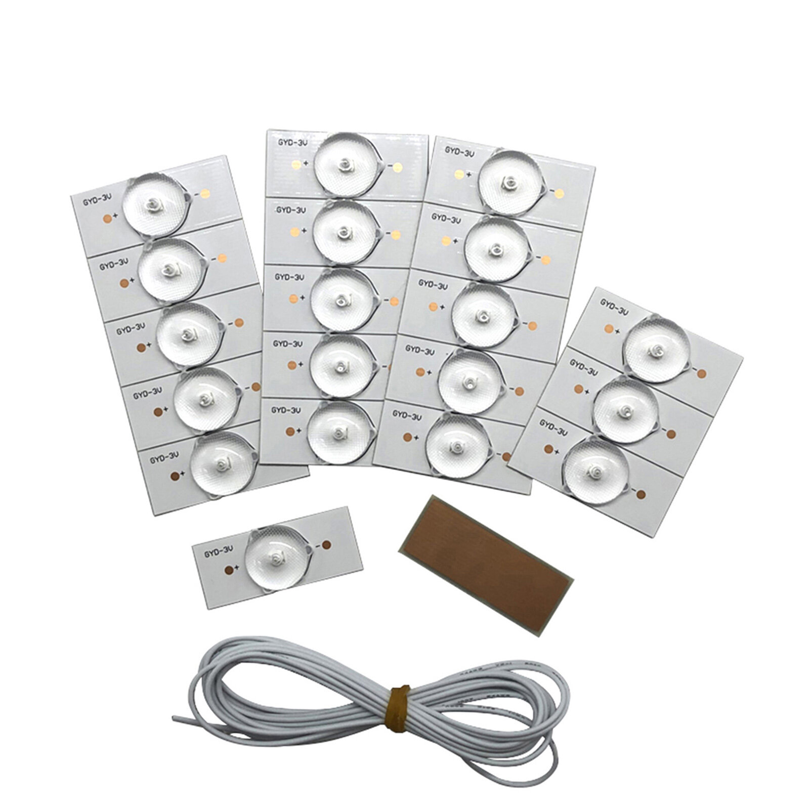 20 светодиодных ламп SMD 3 В с оптическим фильтром для ремонта LED-телевизоров 32-65 дюймов, в комплекте 2-метровый провод, светодиодная лента, аксессуары.