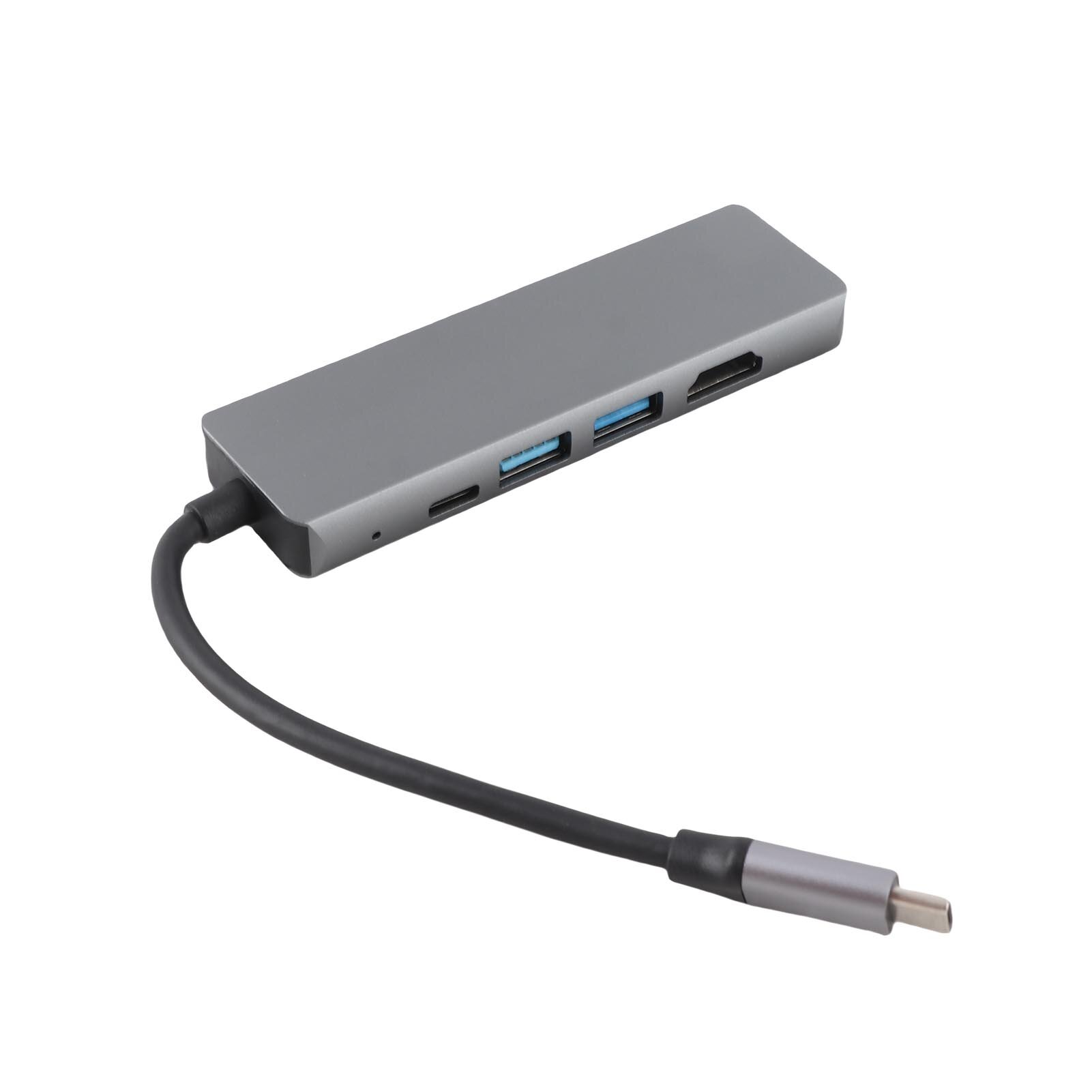 МногопортовыйUSB-концентратор5-в-1сразъемомType-C, док-станцией, поддержкойHD4K, портомEthernet3.0PDифункциейзарядки. СовместимсMacBook, MateBookиChromeBook.