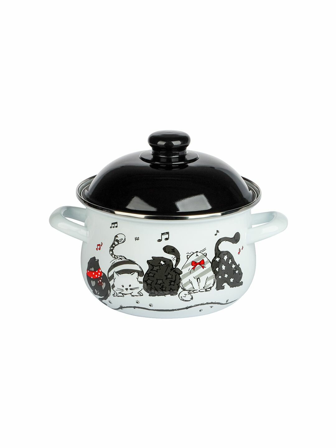 Кастрюля эмалированная, 18см, 2,0л, индукция VETTA Хвостатые друзья