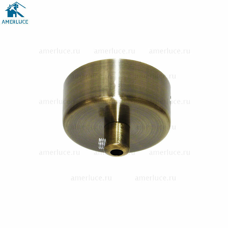 Потолочная чашка для светильник с металлическим зажимом для провода цвет антик 60 мм