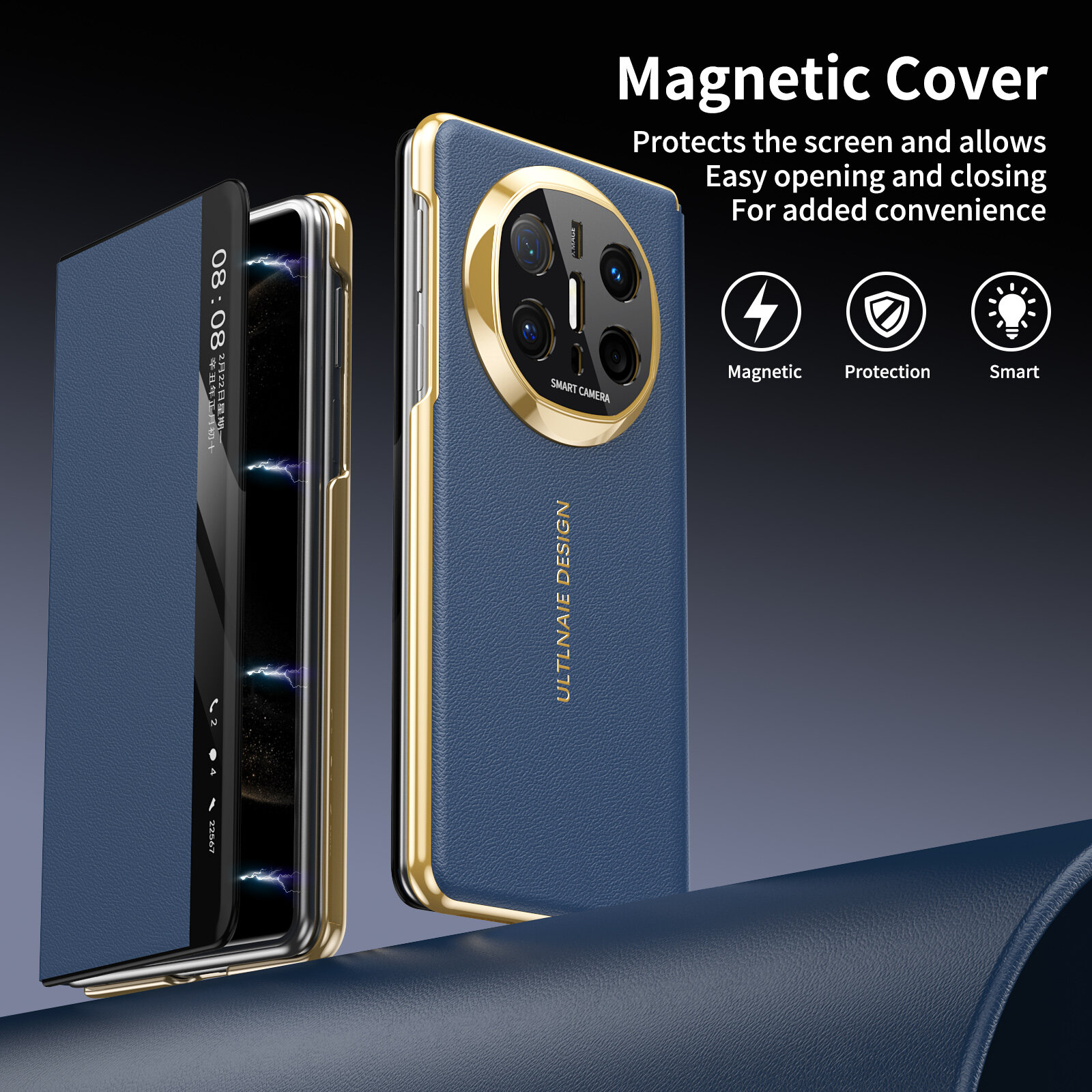 Подходит для Huawei Mate X6 / Хуавей Мейт X6 Чехол для смартфона, Складной многофункциональный кожаный футляр, Мейт X6, подставка, soft touch,360° Полная защита, пластик, искусственная кожа, стекло,