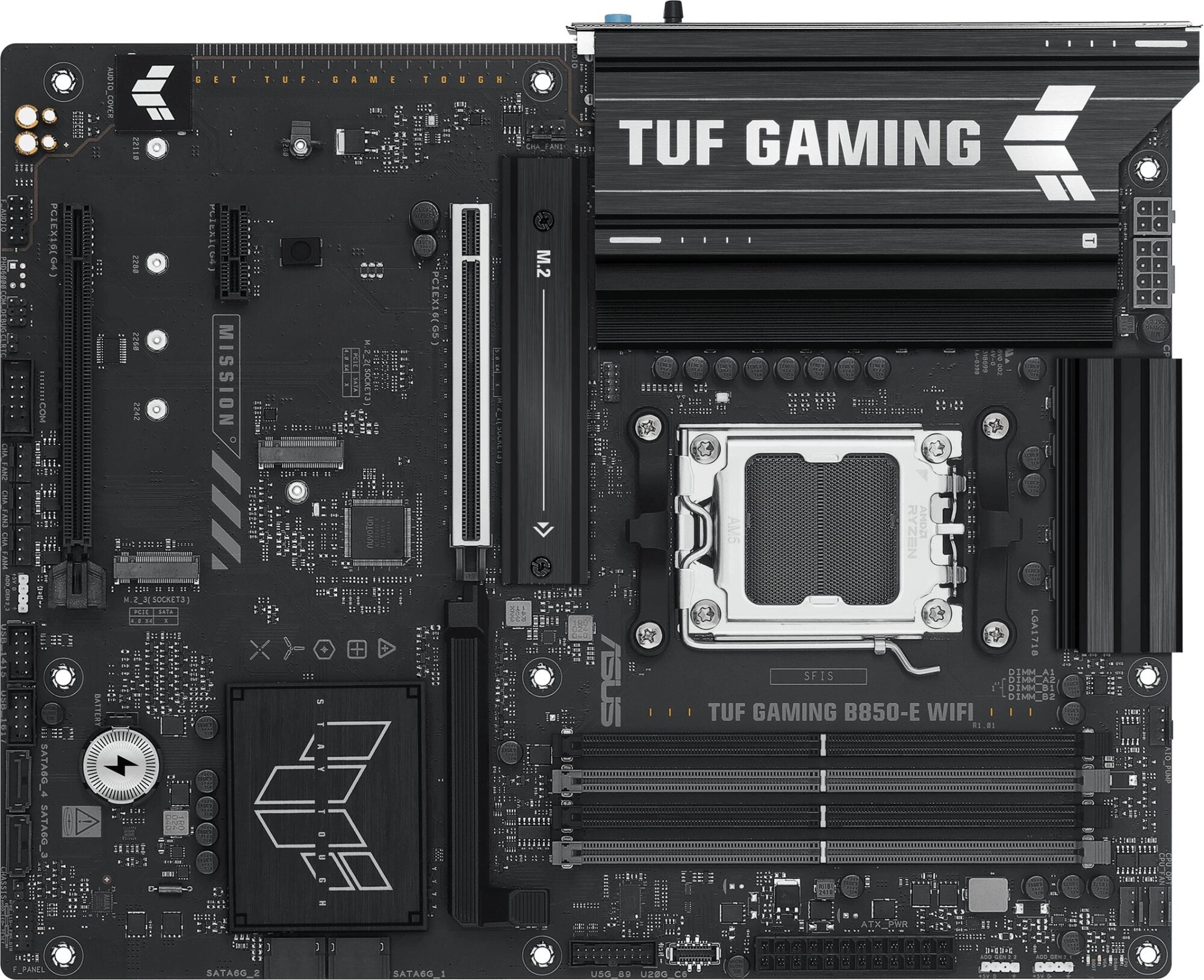 Материнская плата Asus TUF GAMING B850-E WIFI Socket AM5 AMD B850 4xDDR5 ATX AC`97 8ch(7.1) 2.5Gg RAID+HDMI+DP