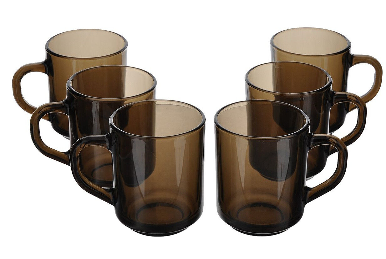 Luminarc Набор кружек дымчатых 250мл H9184/6 6шт, ударопрочное стекло