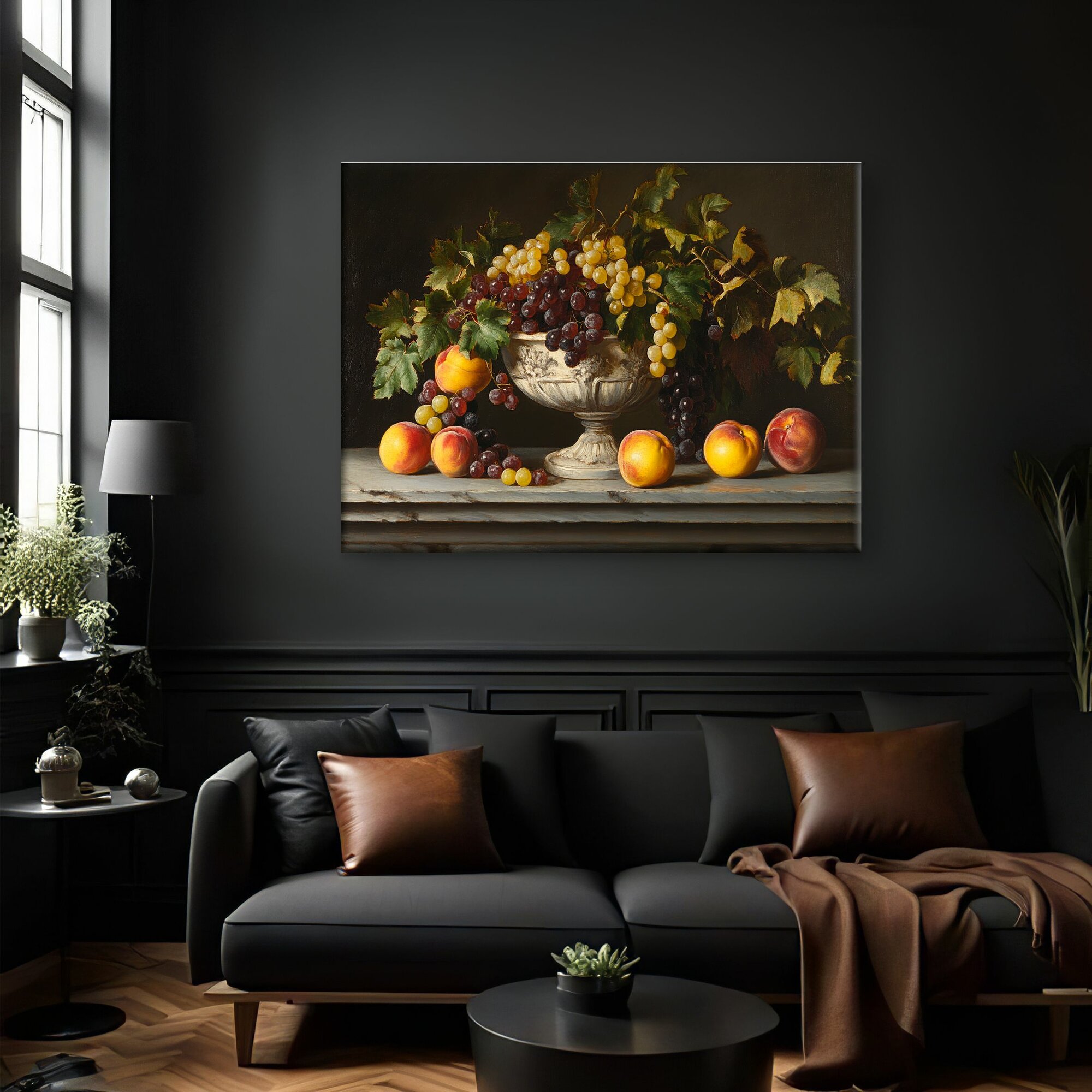 Интерьерная картина "Фруктовый натюрморт с персиками" 60*80 см