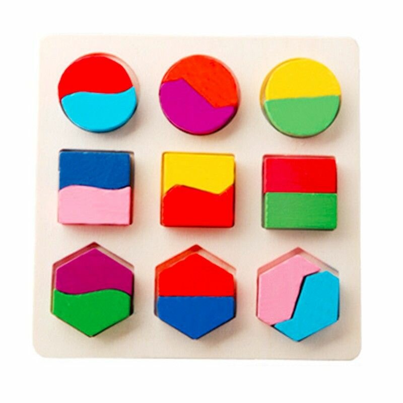Детские деревянные Обучающие Геометрии Развивающие игрушки раннего обучения 3D Формы Головоломки
