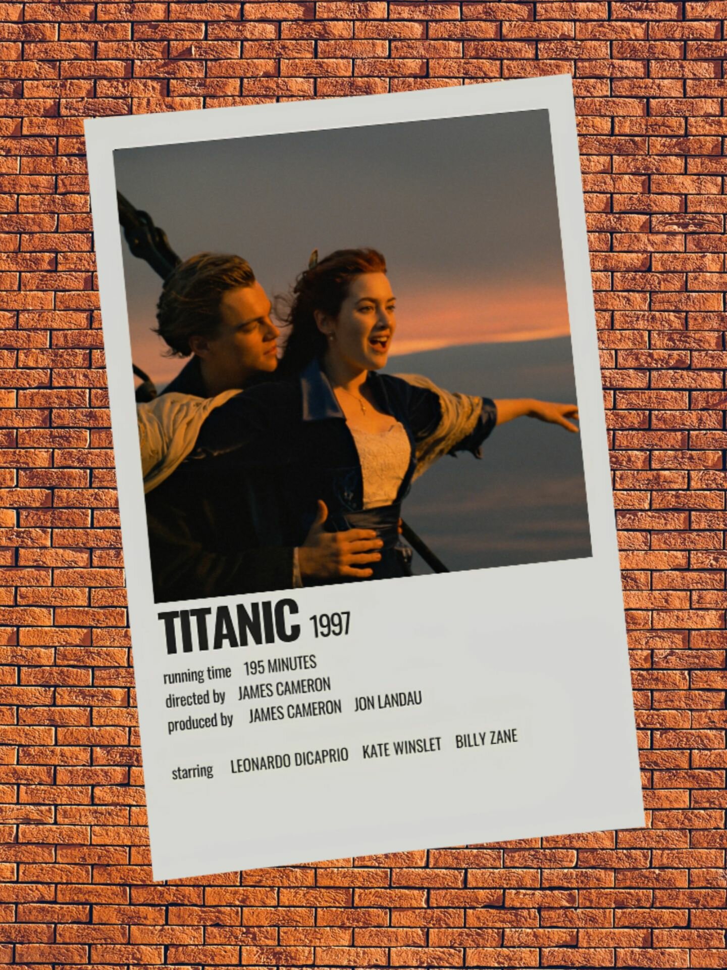 Постер "Титаник" в стиле "полароид", формат А3, 297 х 420 мм, глянцевый