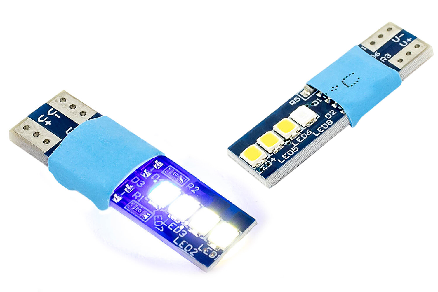 Светодиодные лампы T10 W5W в габариты с функцией приветствия универсальные